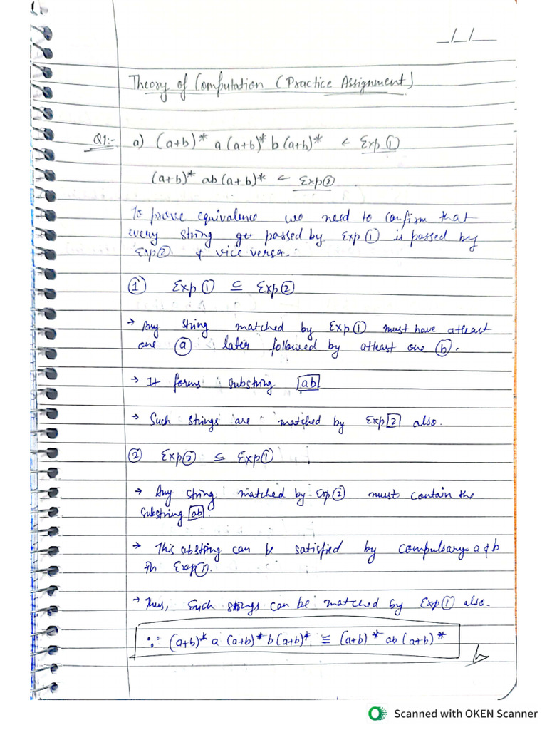 TOC Practice Assignment | PDF