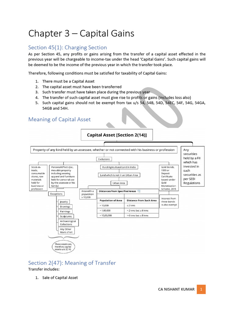 Chapter 3 - Income From Capital Gains | PDF | Capital Gains Tax | Capital Gain