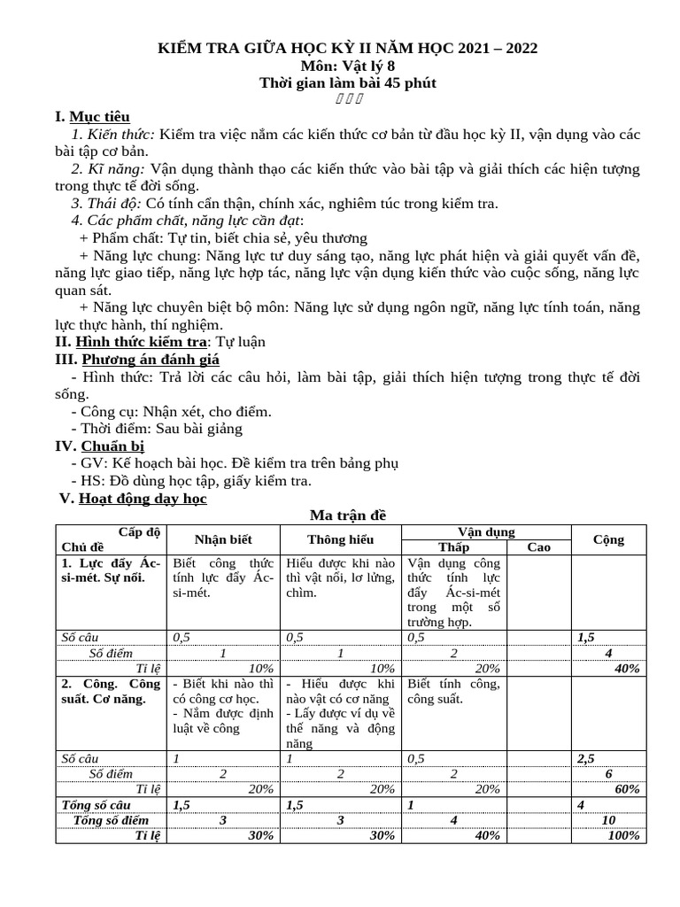 De Kiem Tra Giua Hoc Ky 2 | PDF