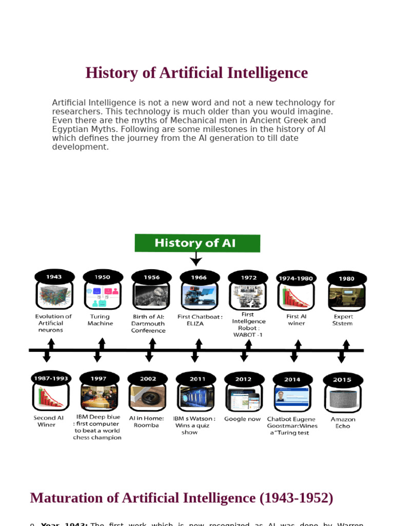 Milestones in AI History | PDF | Artificial Intelligence | Intelligence ...