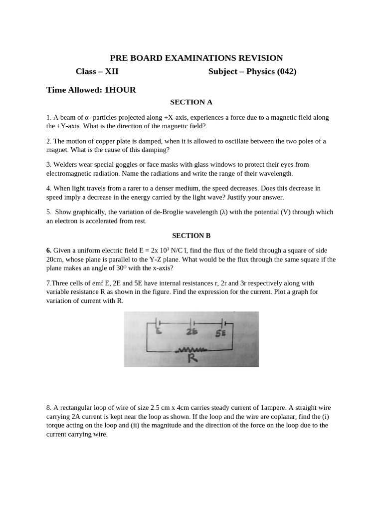 Revision Test 1. | PDF | Capacitor | Diffraction