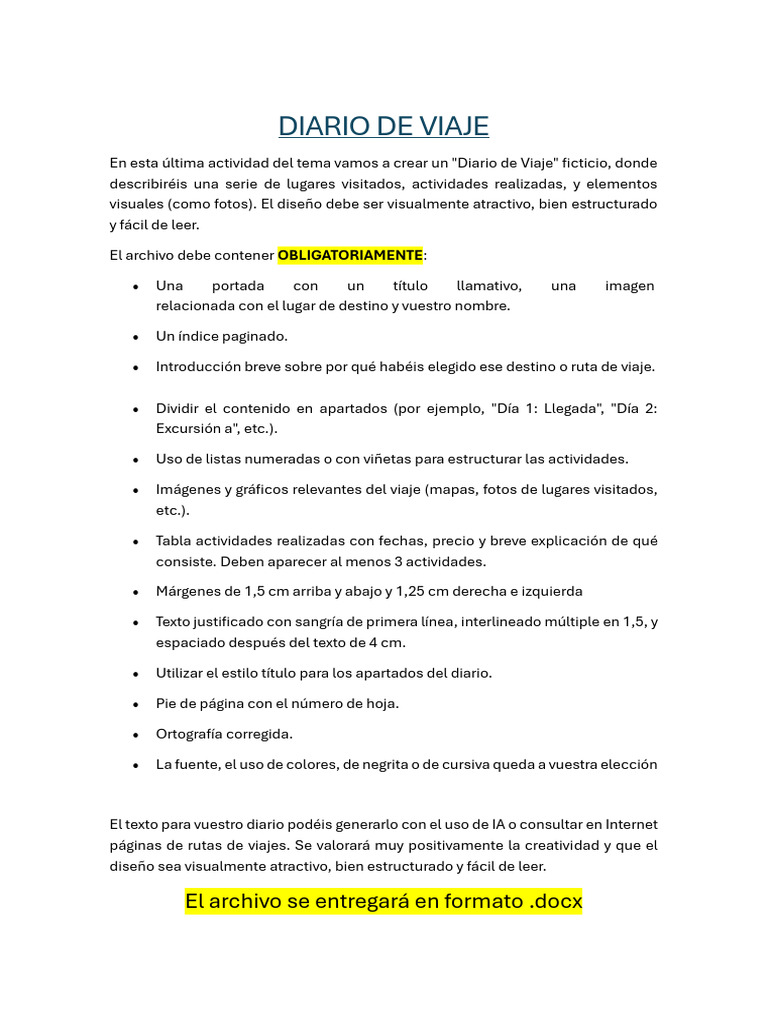 Diario de Viaje: Plantilla PDF Imprimible | PDF