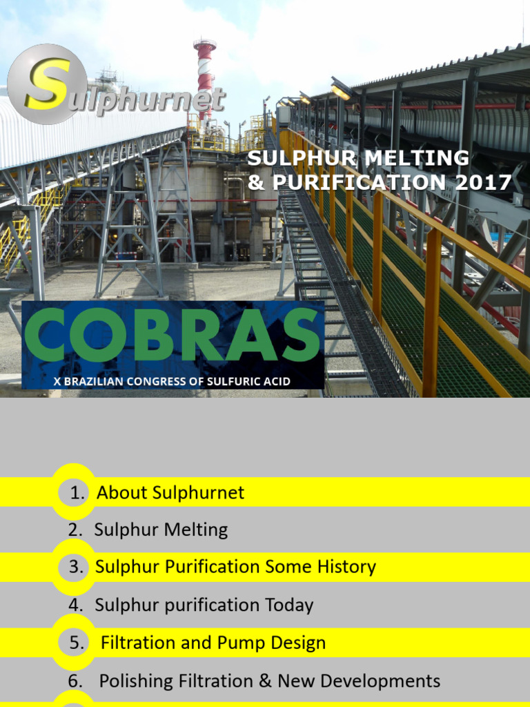 COBRAS 2017 - Sulphurnet - Sulphur melting & purification | PDF | Water ...