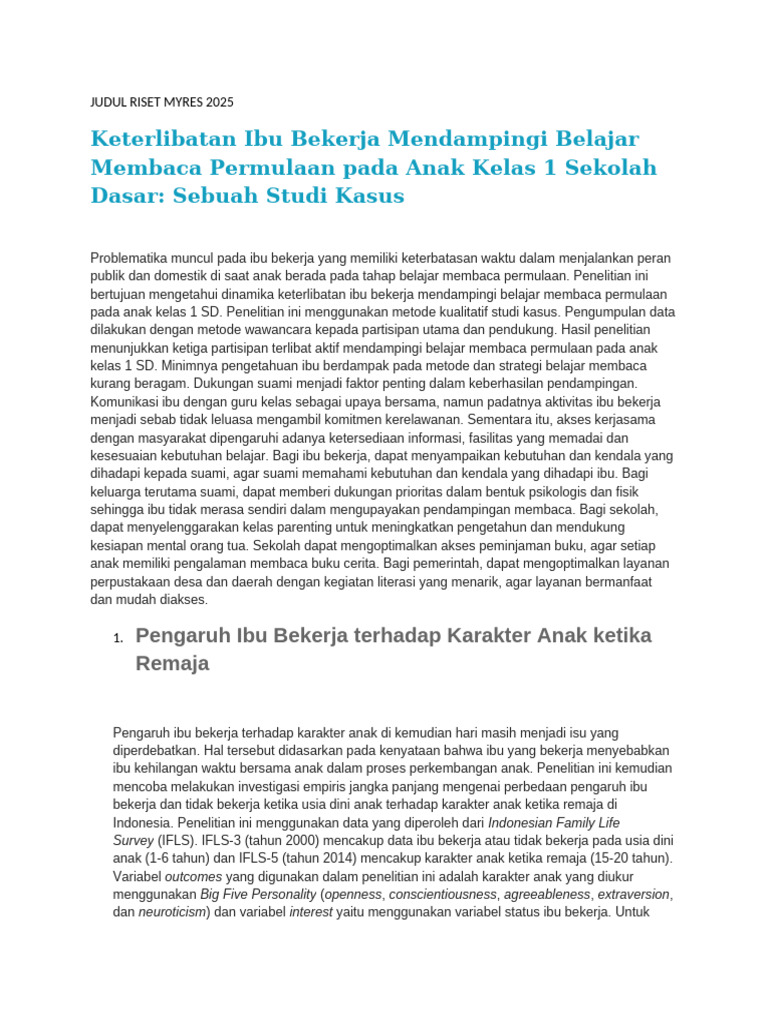 Judul Riset Myres 2025 | PDF