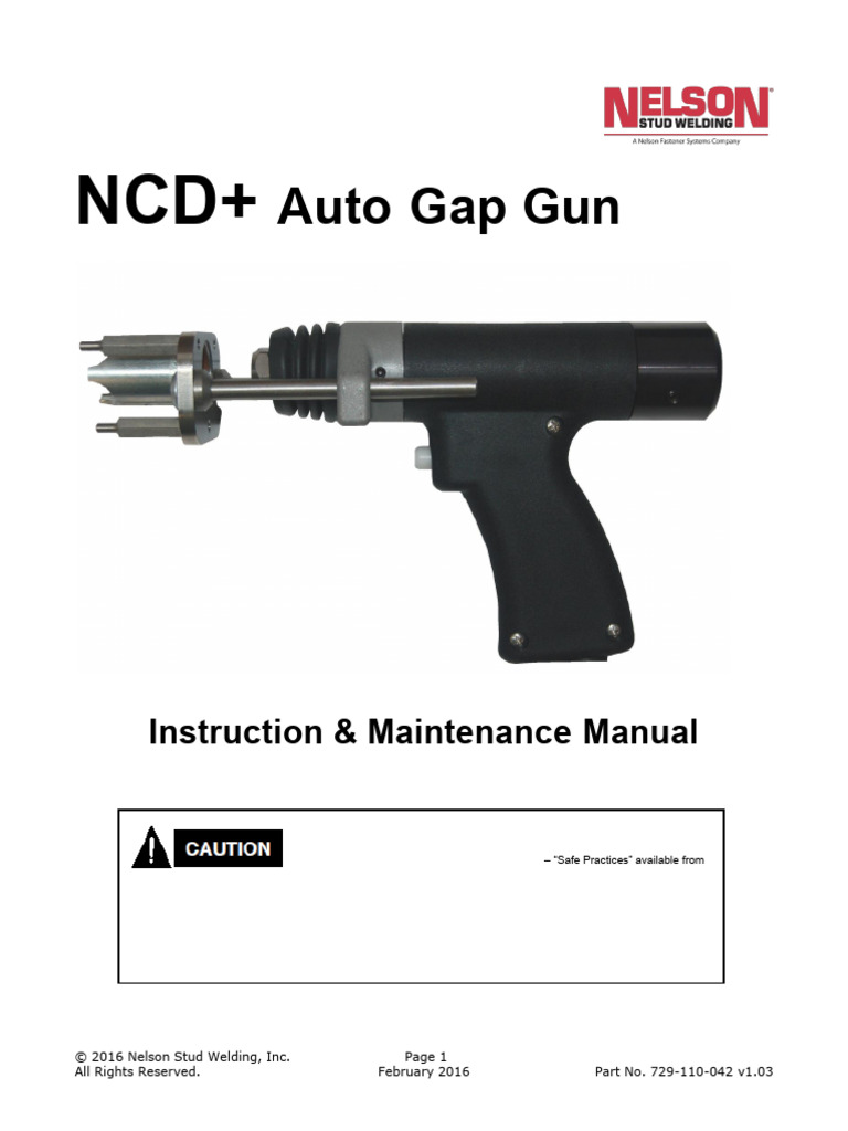 Nelson NCD Gap Gun Operating Manual | PDF | Welding | Construction