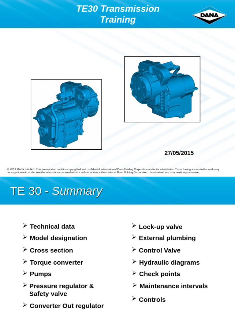 TE30 Transmission Service Training | PDF | Pump | Manufactured Goods