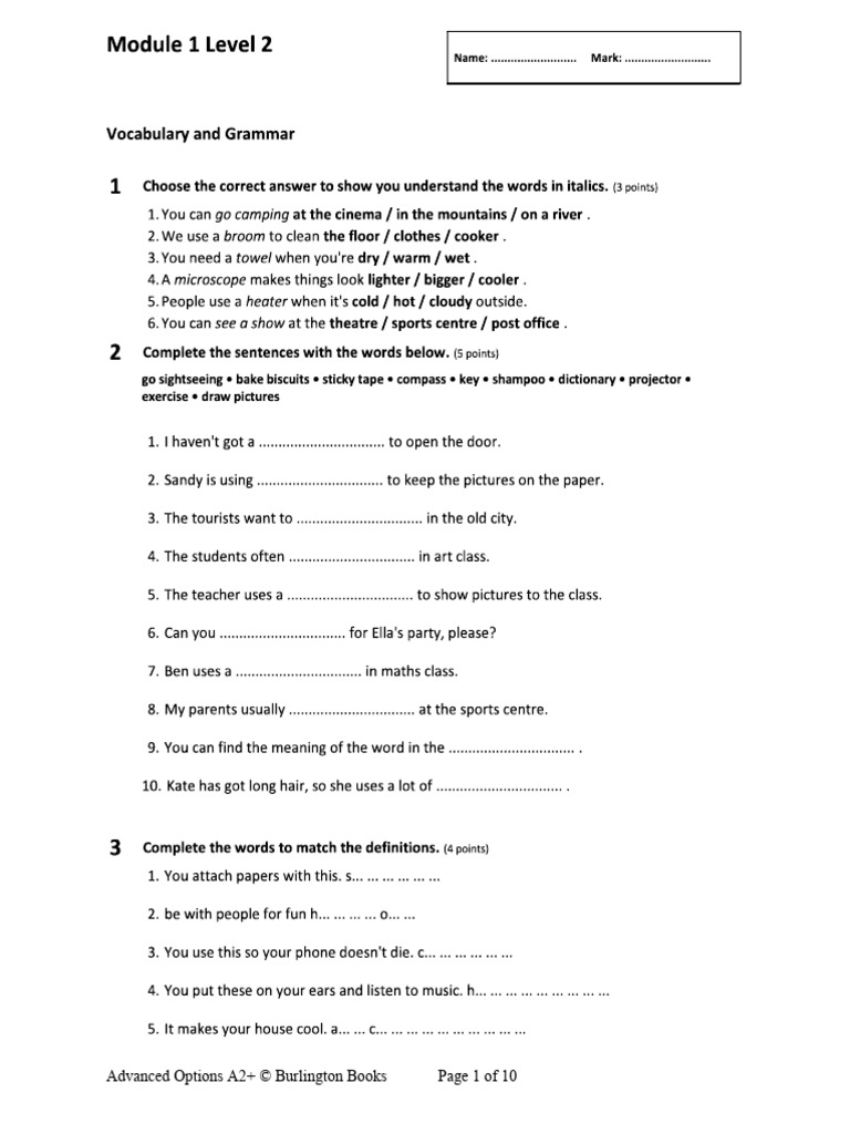 Advanced Options A2+ Overview | PDF