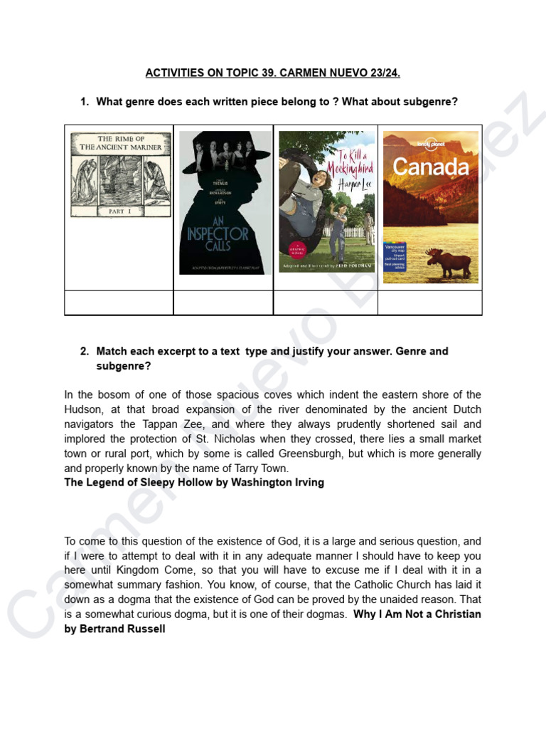 Activities On Topic 39 | PDF