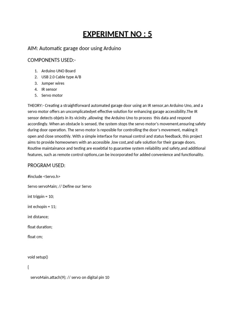 IOT experiment 2 (2) | PDF | Arduino | Servomechanism IOT experiment 2 (2) | PDF | Arduino | Servomechanism