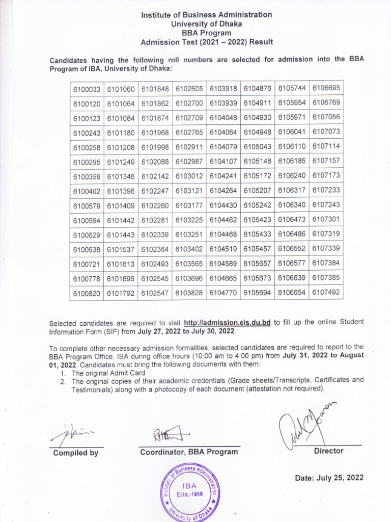 BBA Final Result (2021-2022) Batch-30 | PDF