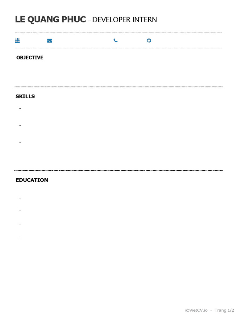 CV LE Quang Phuc 2 - Intern | PDF