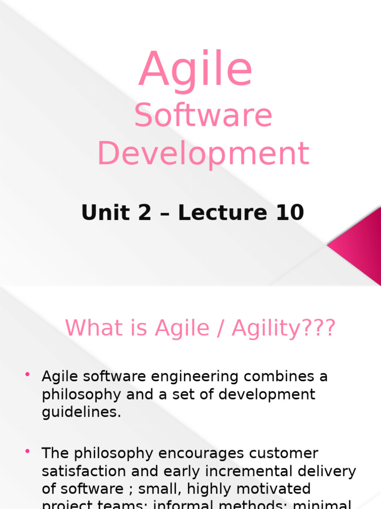 Unit2-Lect10 | PDF | Agile Software Development | Systems Architecture