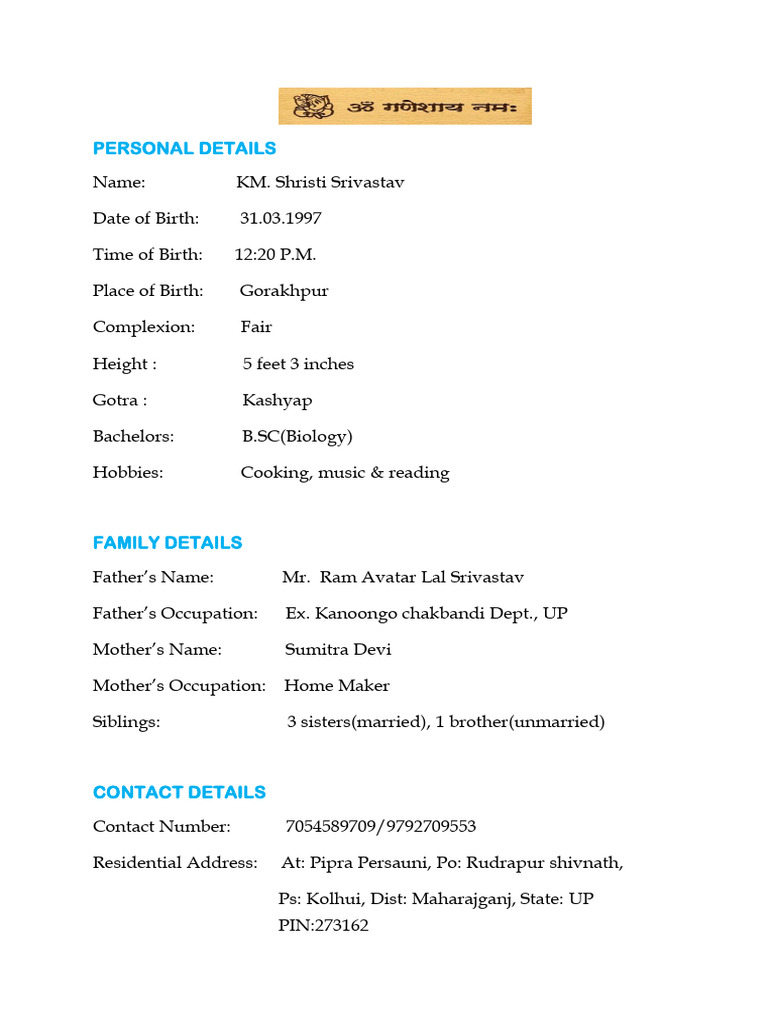 BIODATA | PDF