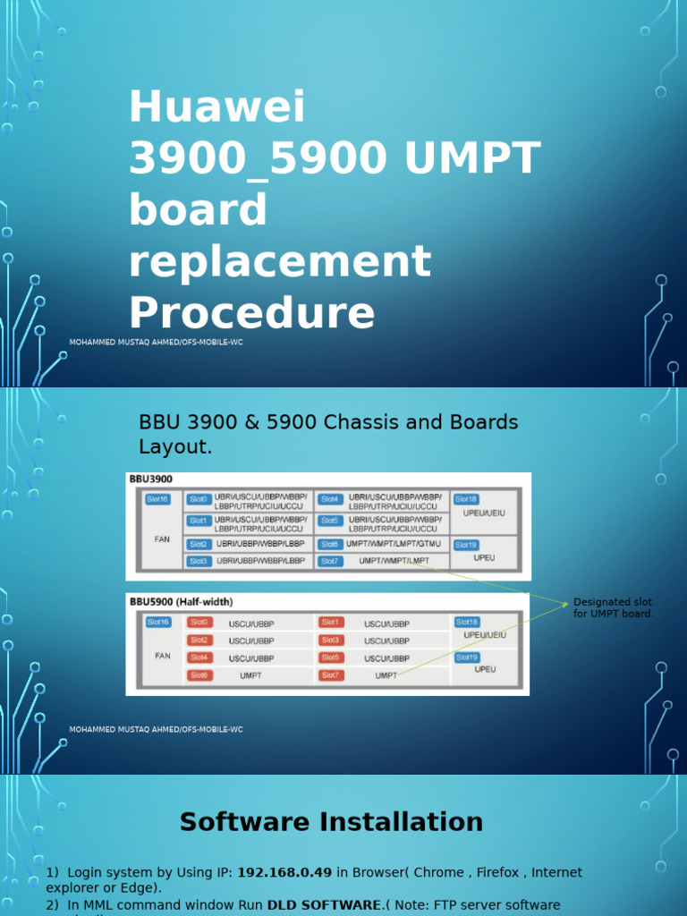Huawei BBU 3900 - 5900 UMPT Board Replacement | PDF