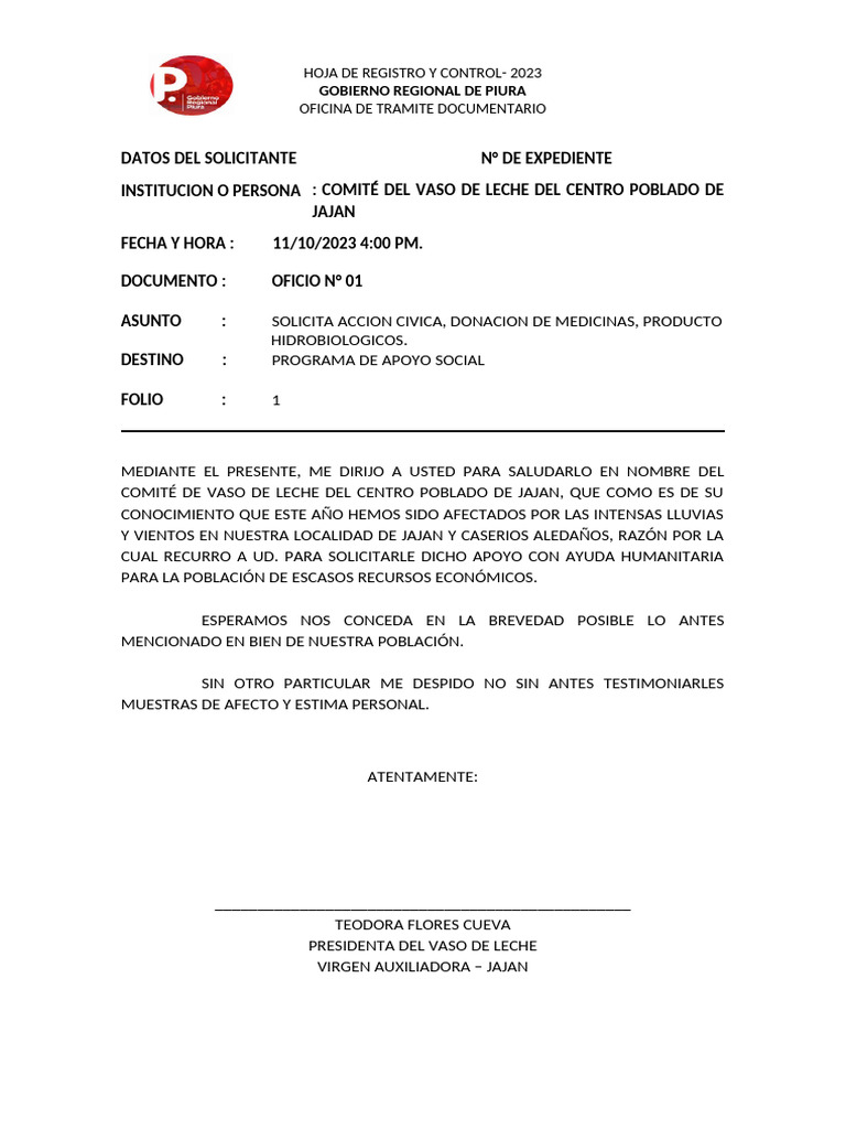 Solicitud A Pas | PDF