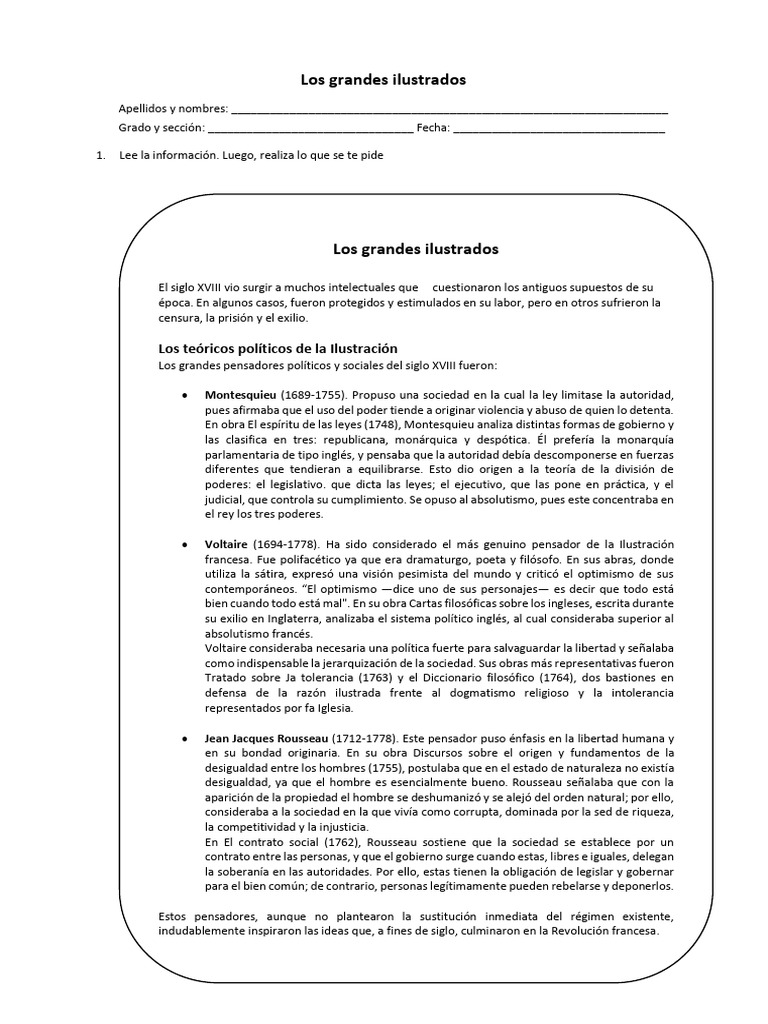 Ficha Segundo | PDF | Jean-Jacques Rousseau | Tolerancia