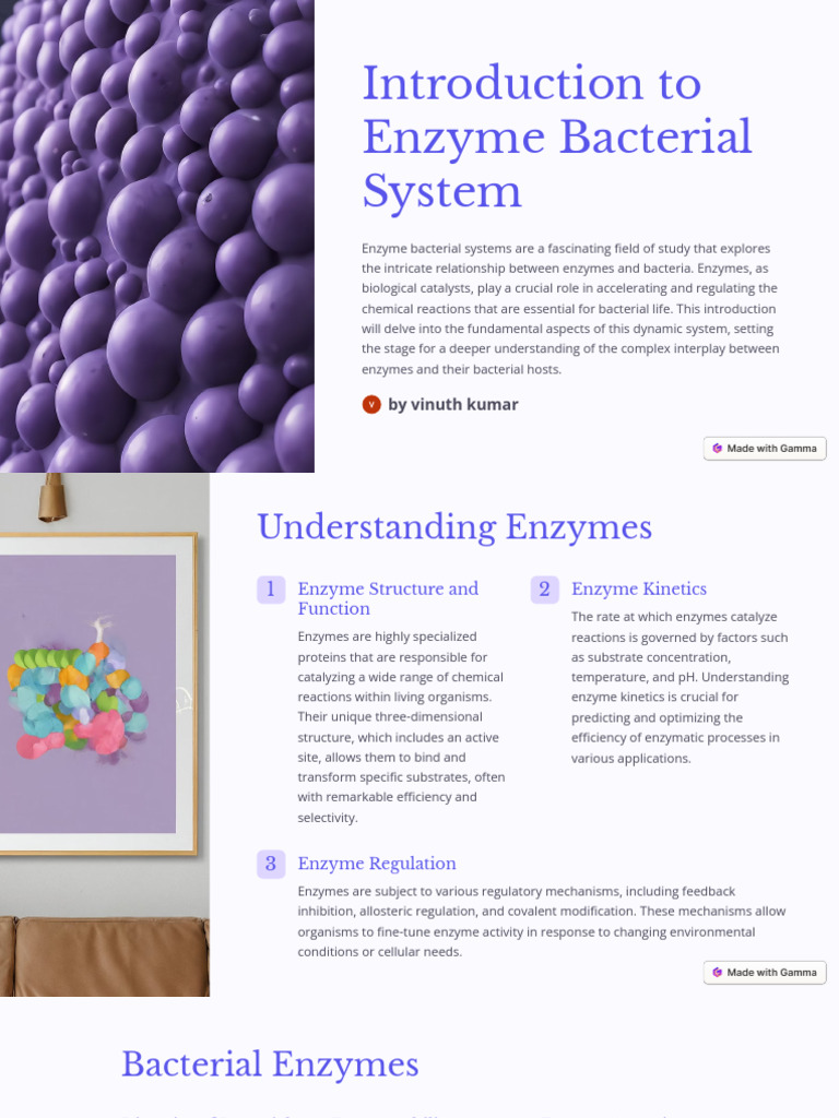 Introduction To Enzyme Bacterial System | PDF | Enzyme | Active Site