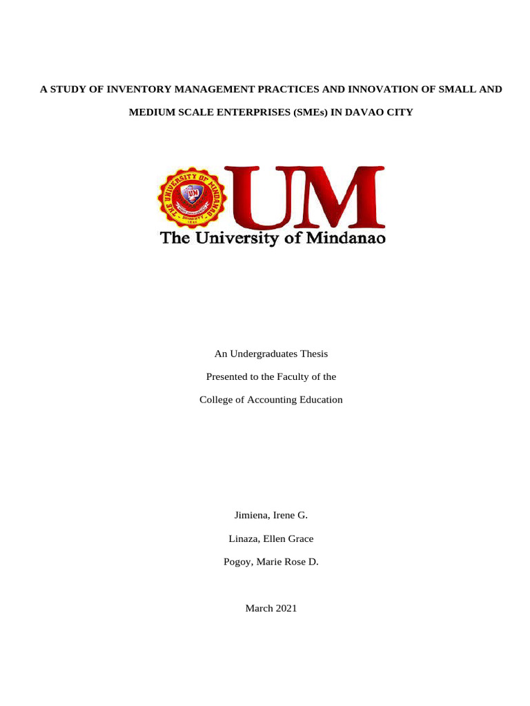 Thesis - A Study of Inventory Management Practices and Innovation of Small and Medium Scale ...