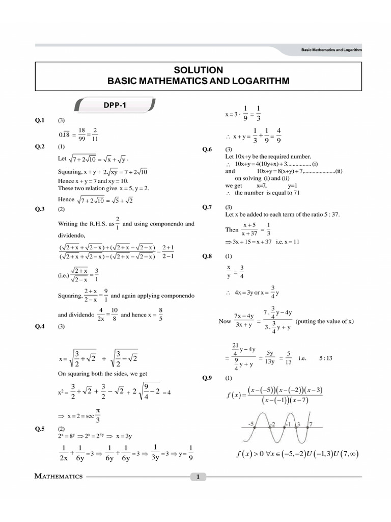Logarithm Jee Solution | PDF