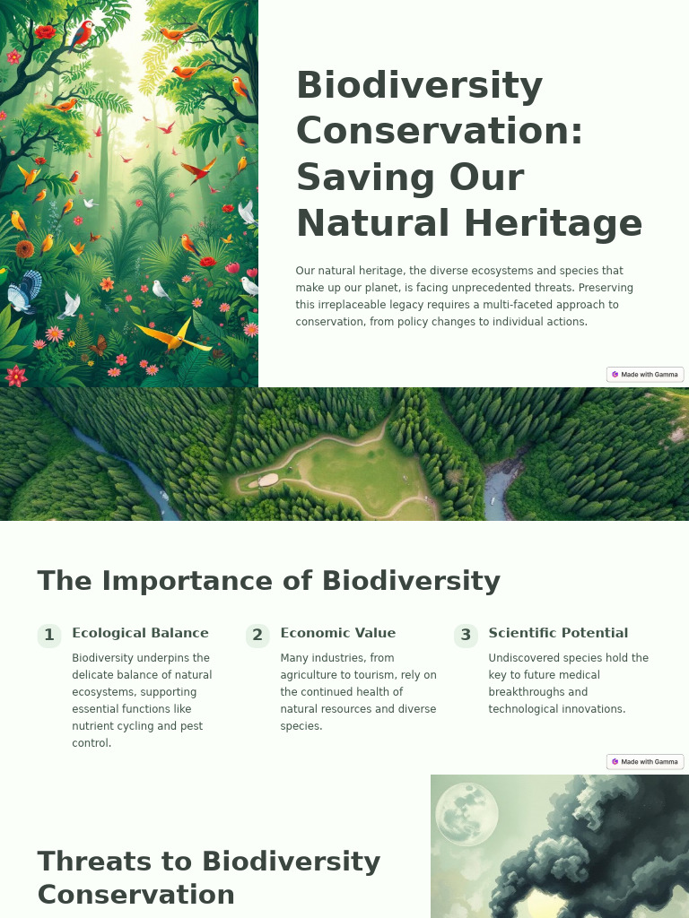 Biodiversity Conservation Saving Our Natural Heritage | PDF