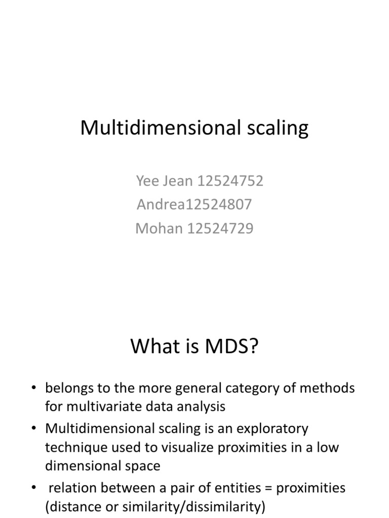 Multidimensional Scaling | PDF | Principal Component Analysis | Matrix ...