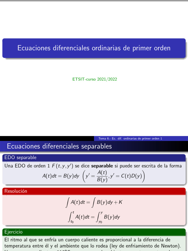 edo_primer_orden_sp | PDF | Ecuaciones | Ecuaciones diferenciales