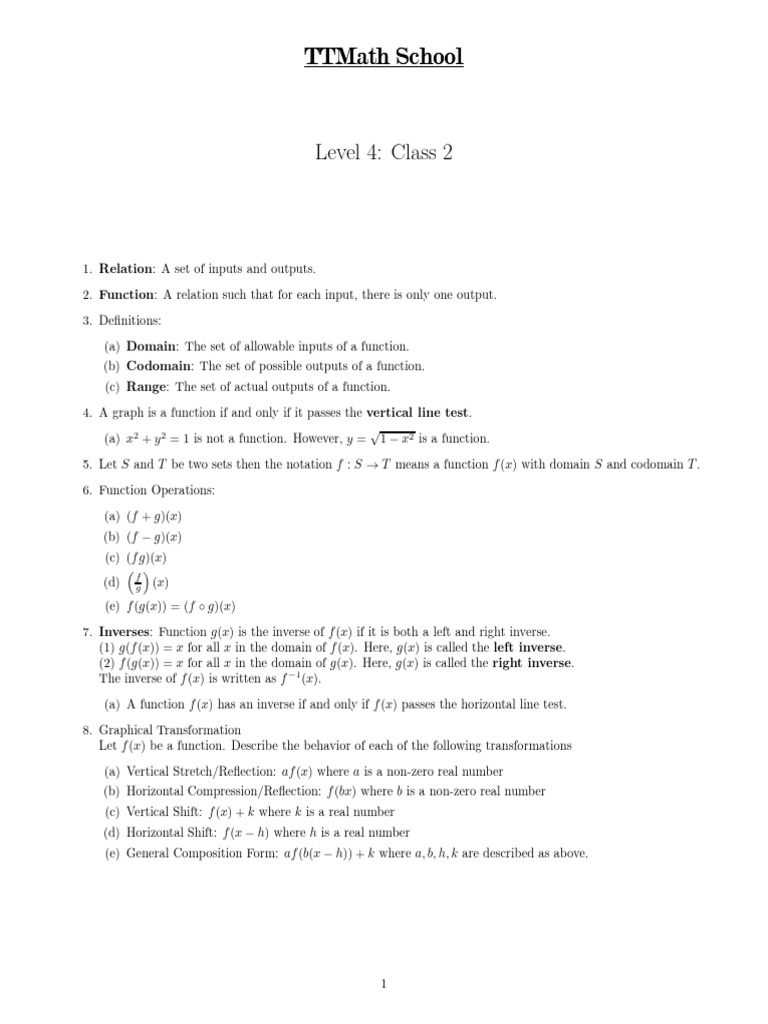 L4_Class_2 | PDF | Function (Mathematics) | Mathematical Relations