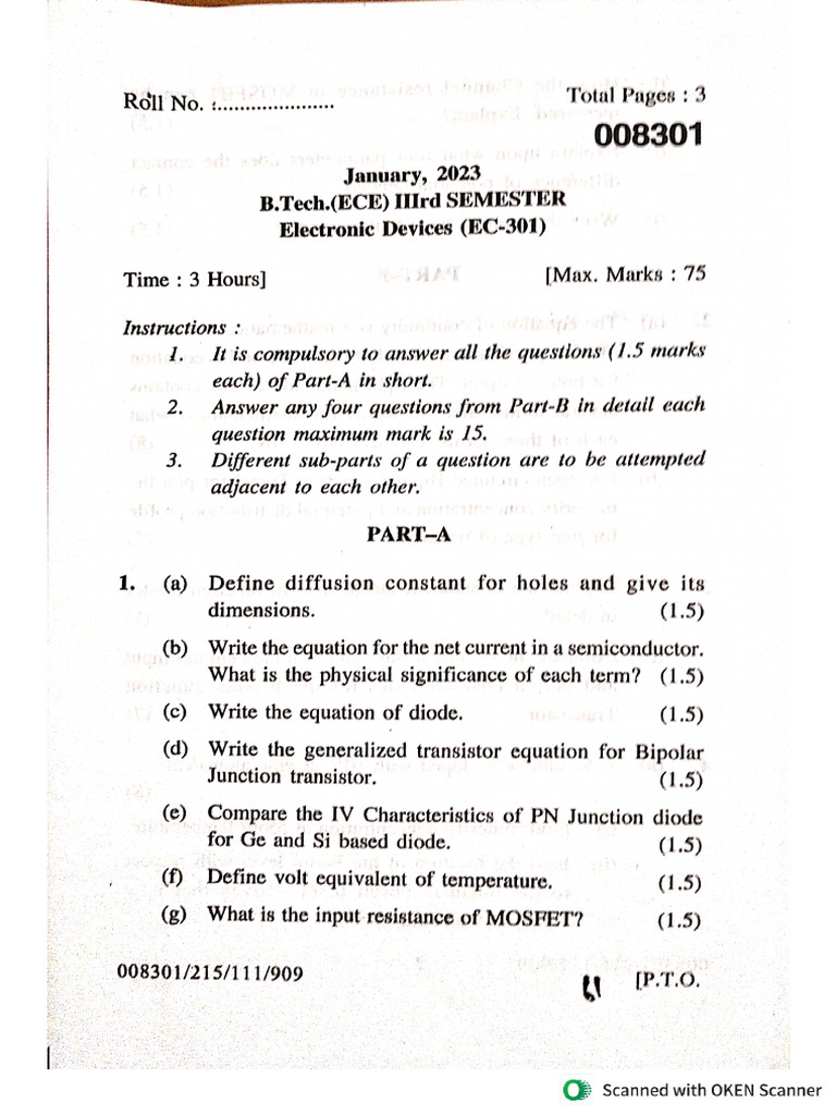 B.Tech III Sem ECE | PDF