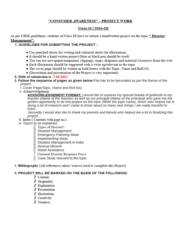 1714196904843.project - IX Disaster Management Project 2024-25 | PDF