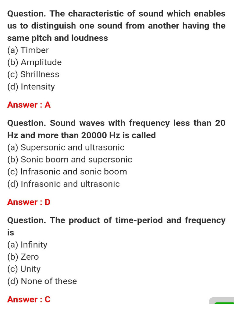 Sound MCQ Test | PDF