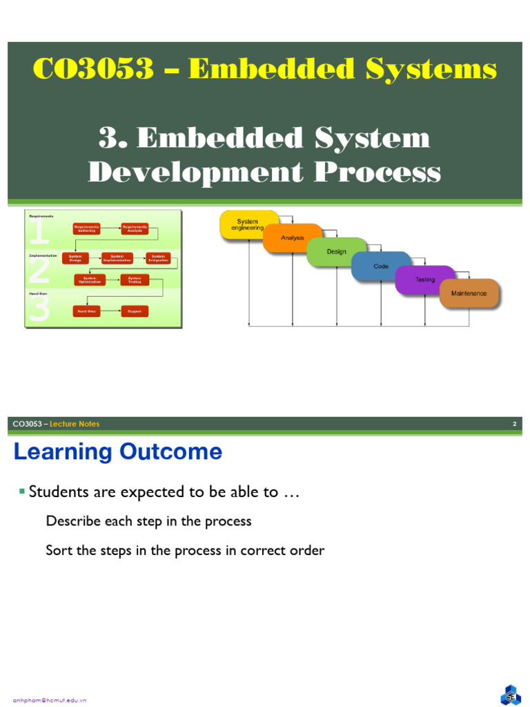 CO3053 - Lecture 3 - Embedded Systems Development Process | PDF | Embedded System | Input/Output