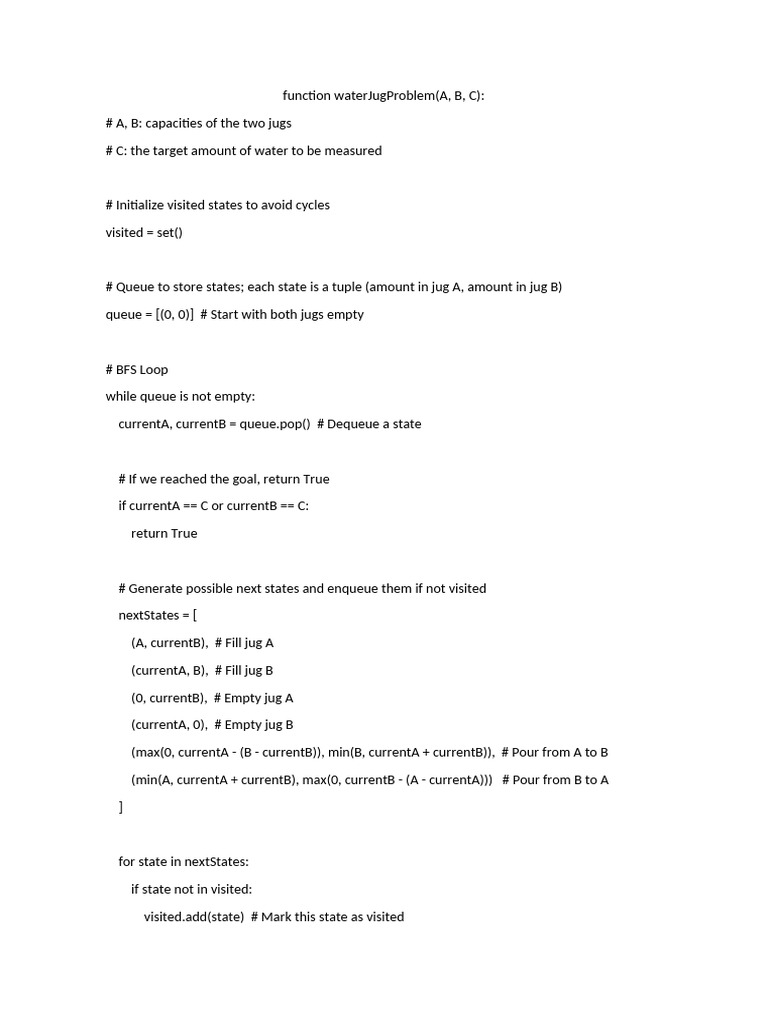 Problem Statement water jug problem | PDF