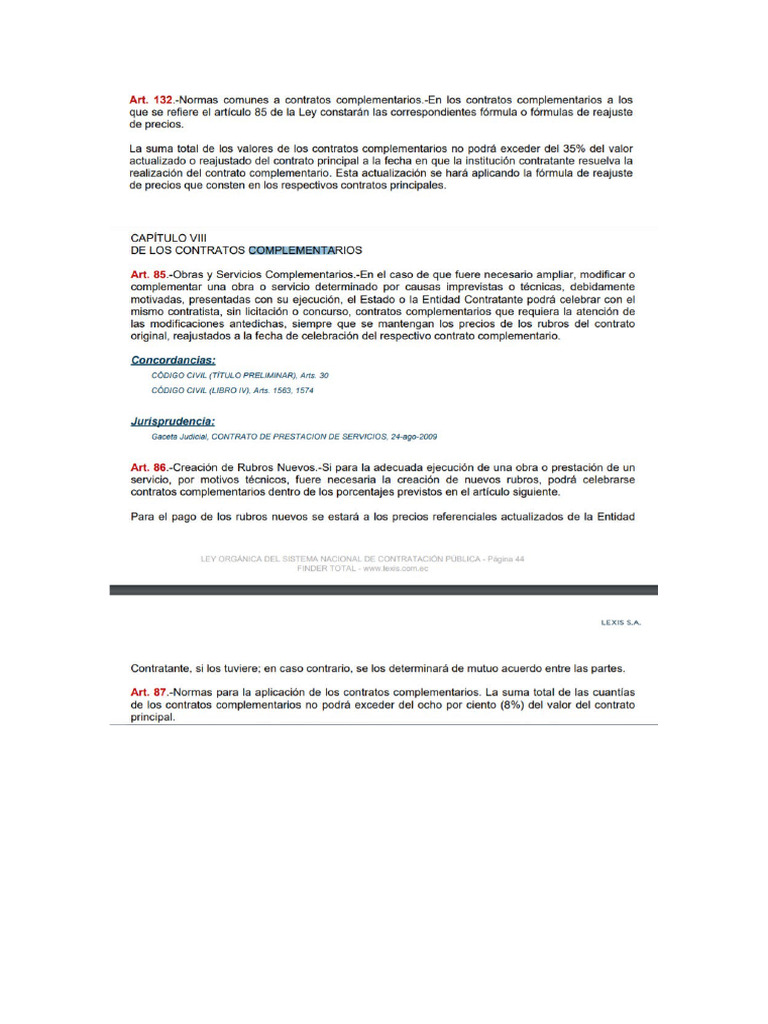 Contrato Complementario LEY EC | PDF