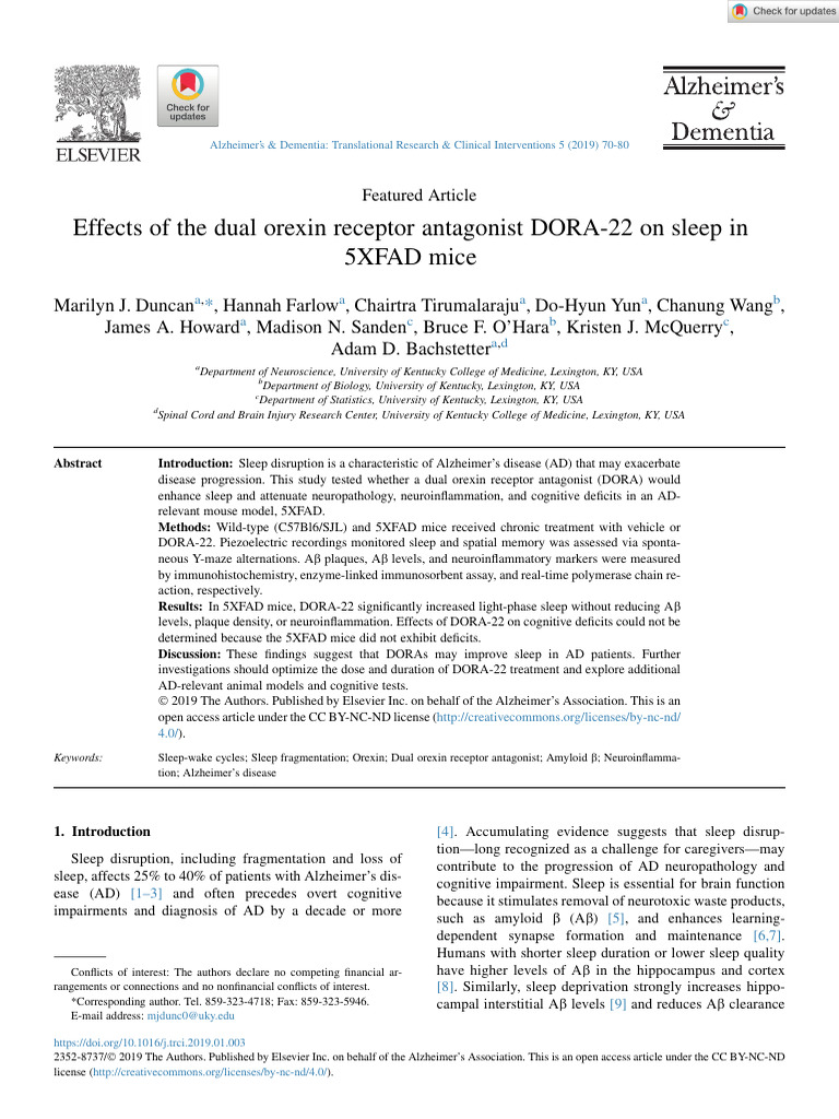 2019 - Effects of The Dual Orexin Receptor Antagonist DORA 22 On Sleep ...