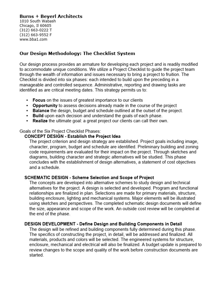 Architects Checklist | PDF | Architect