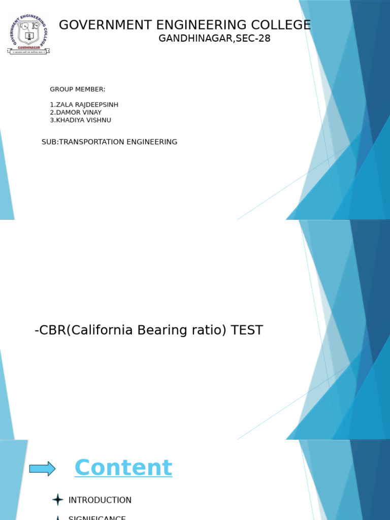 CBR Test Procedure for Road Construction | PDF