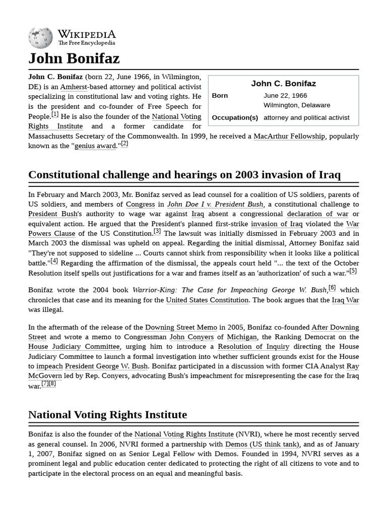 John_Bonifaz | PDF | Politics Of The United States | American Government