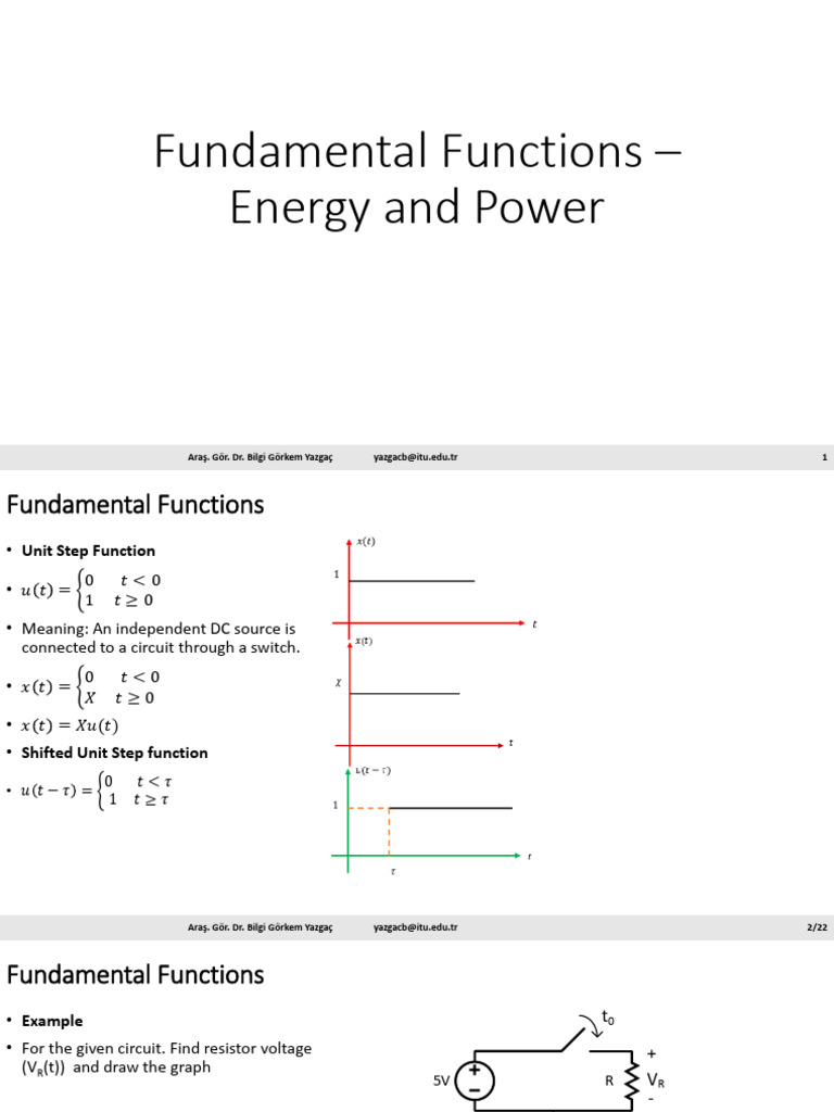 Fundamental Functions and Enegy and Power | PDF