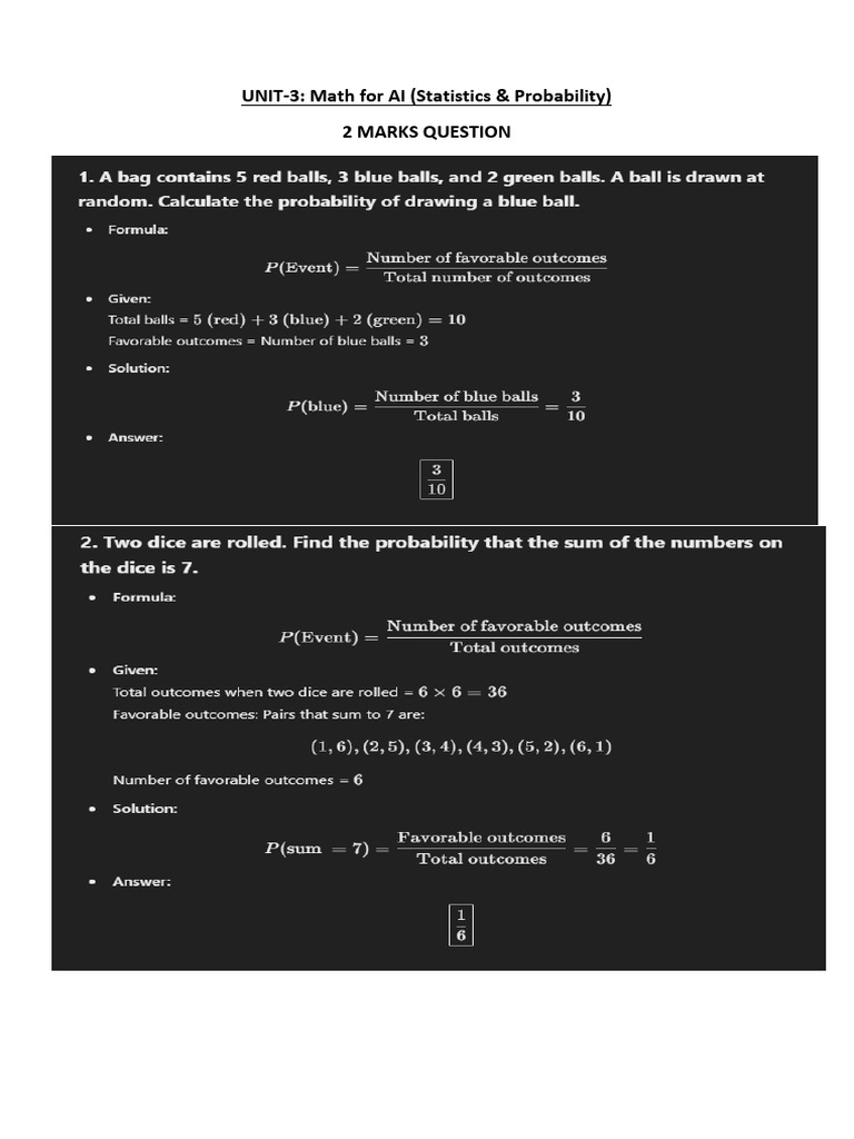 Math For Ai Sum | PDF