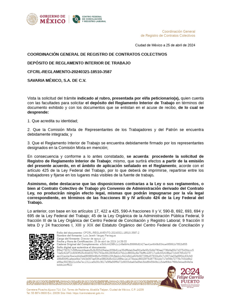 CFCRL Reglamento 20240321 18510 3587 2 | PDF | Gobierno