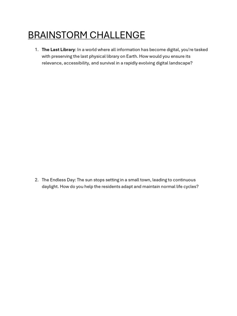 Brainstorm Challenge | PDF