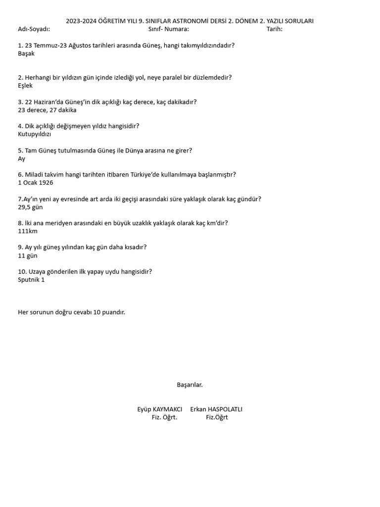 Astr. 2dön2yaz | PDF