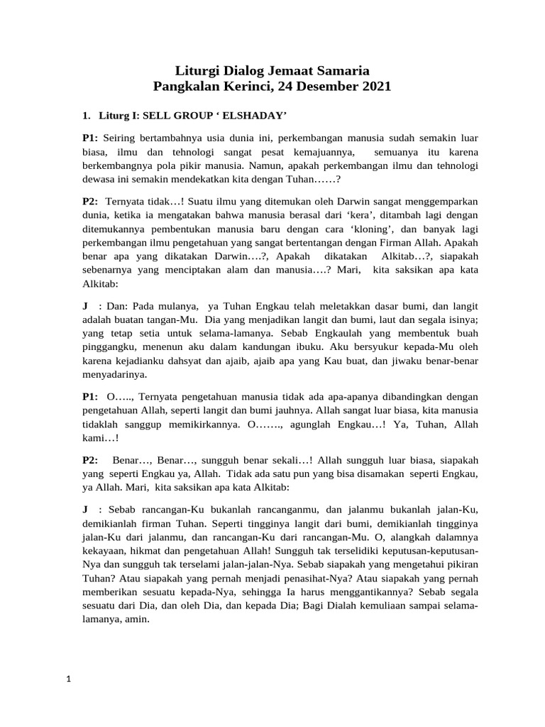 Liturgi Dialog | PDF