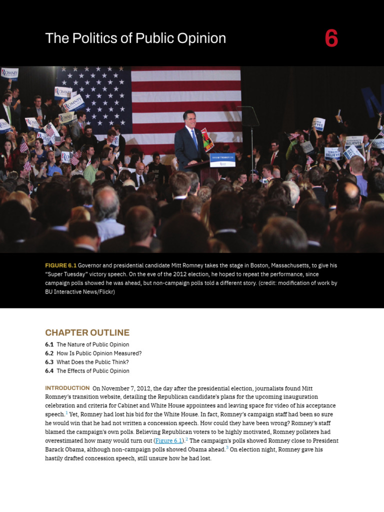 CH 6 - Textbook - American Government 3e | PDF | Opinion Poll | Mitt Romney