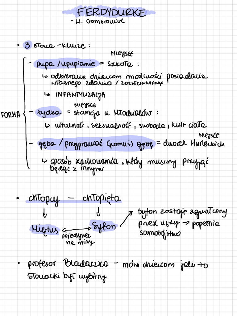 Ferdydurke - Notatka | PDF