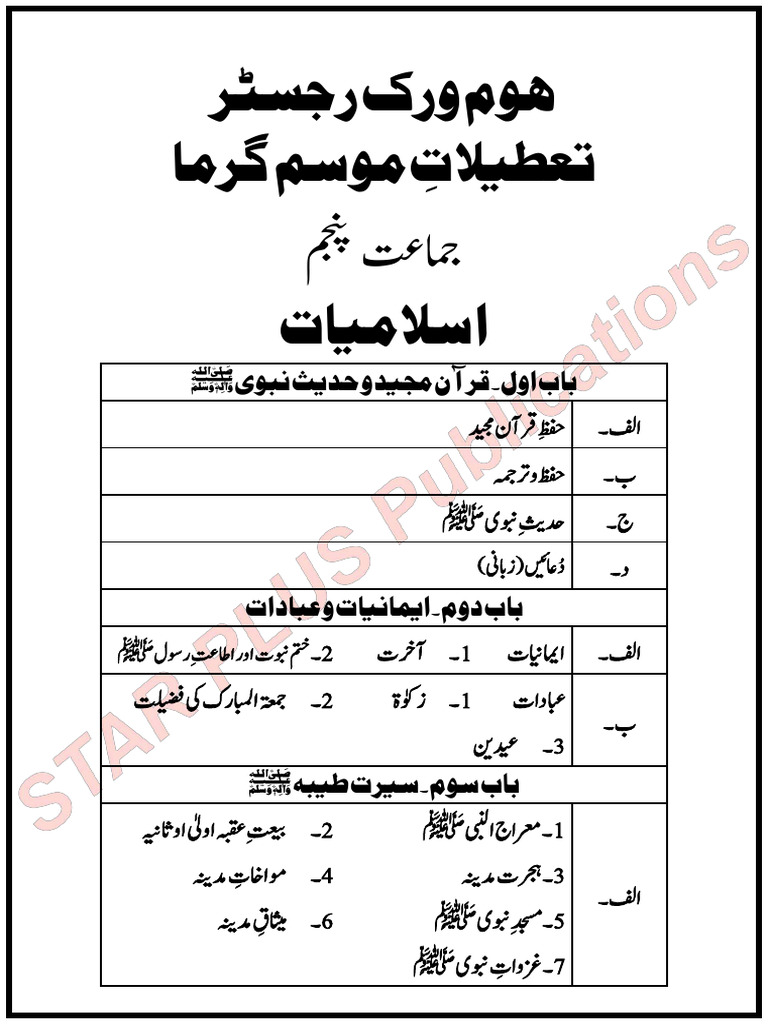 Star Plus Homework Sample Class 5_compressed | PDF