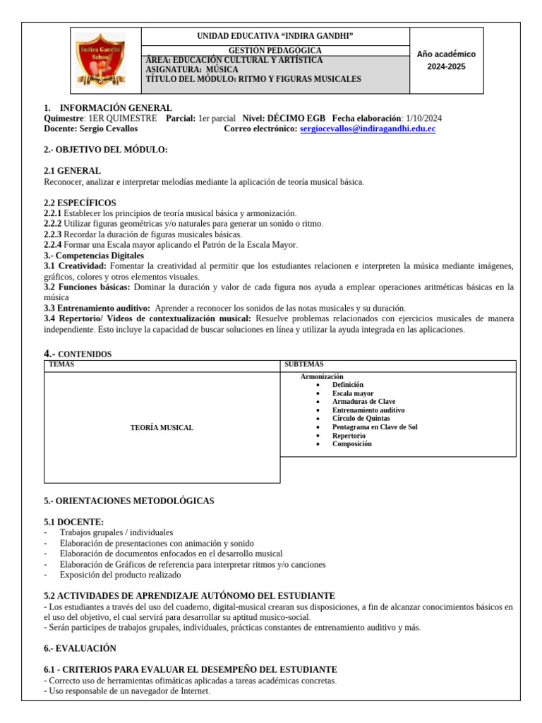 Modulo Música Octavo | PDF | Teoría musical | Ritmo
