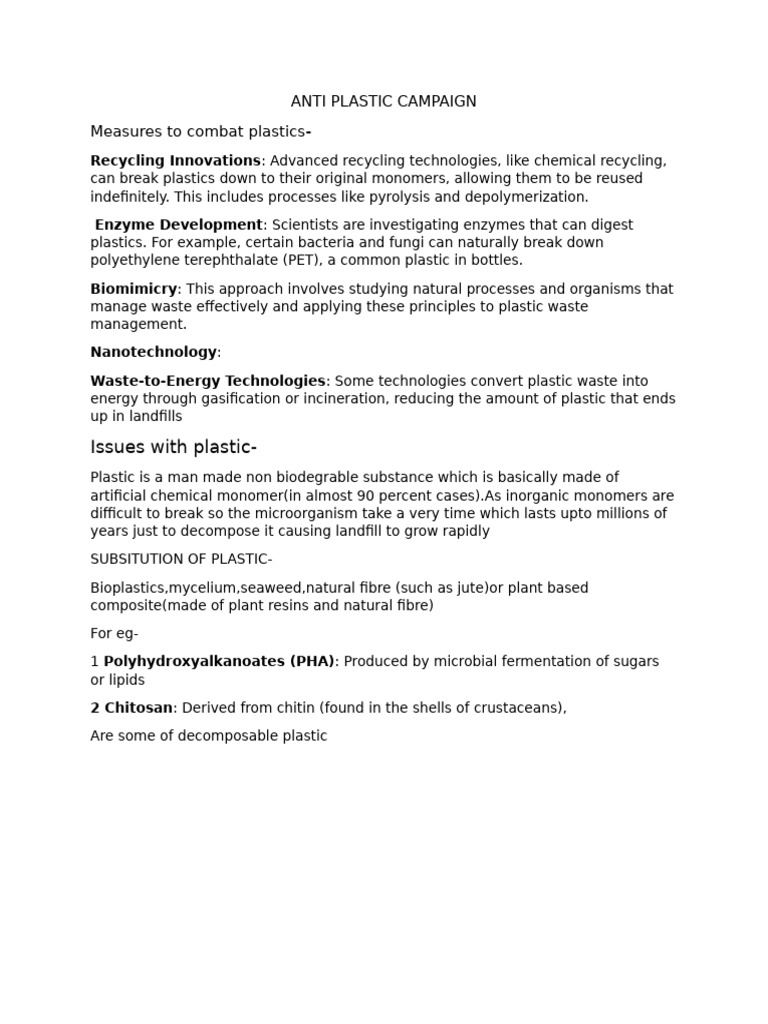 Anti Plastic Campaign | PDF