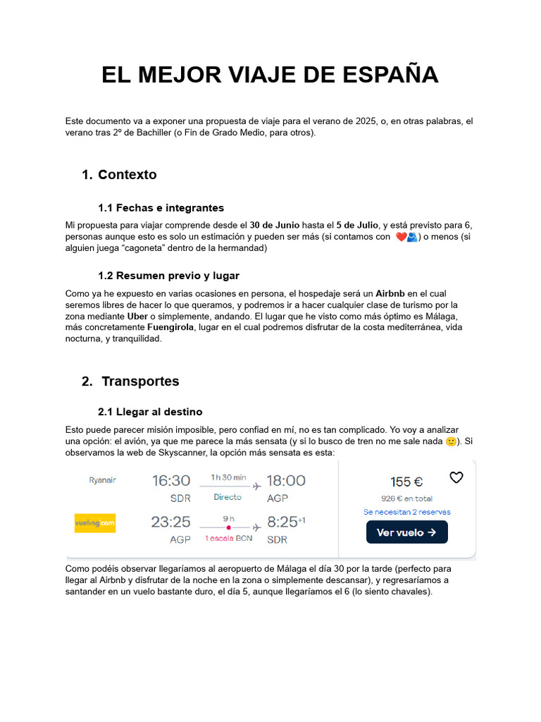 El Mejor Viaje de España | PDF