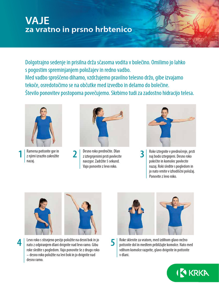 Vaje Za Vratno in Prsno Hrbtenico | PDF